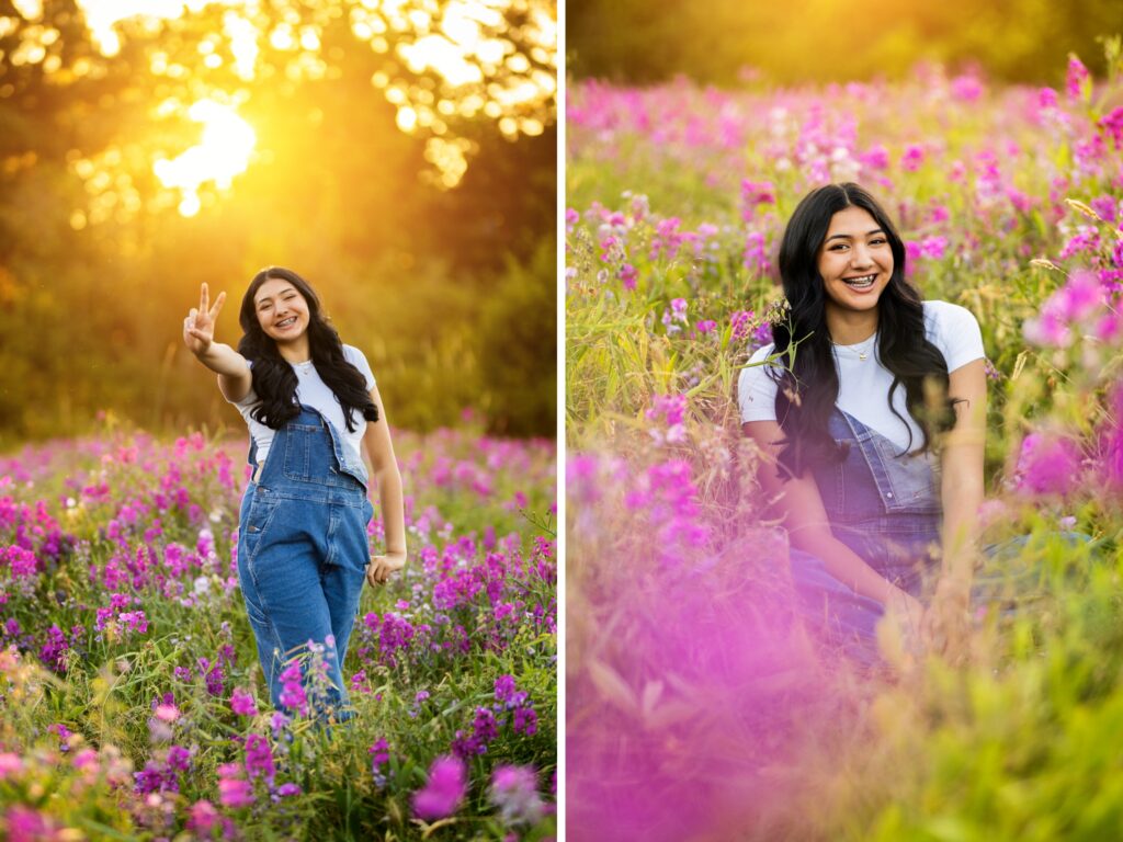 Grassy Fields and Flowers for Ellie's Senior Portraits in Portland ...